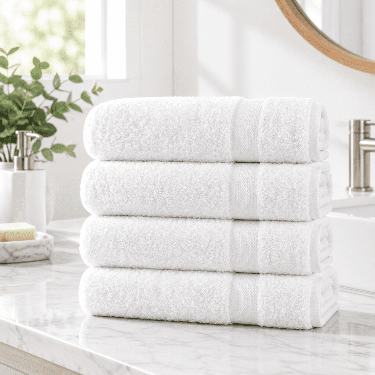 02: White 4 Piece Bath Sheets Ring Spun Cotton Extra Large Quick Drying ...