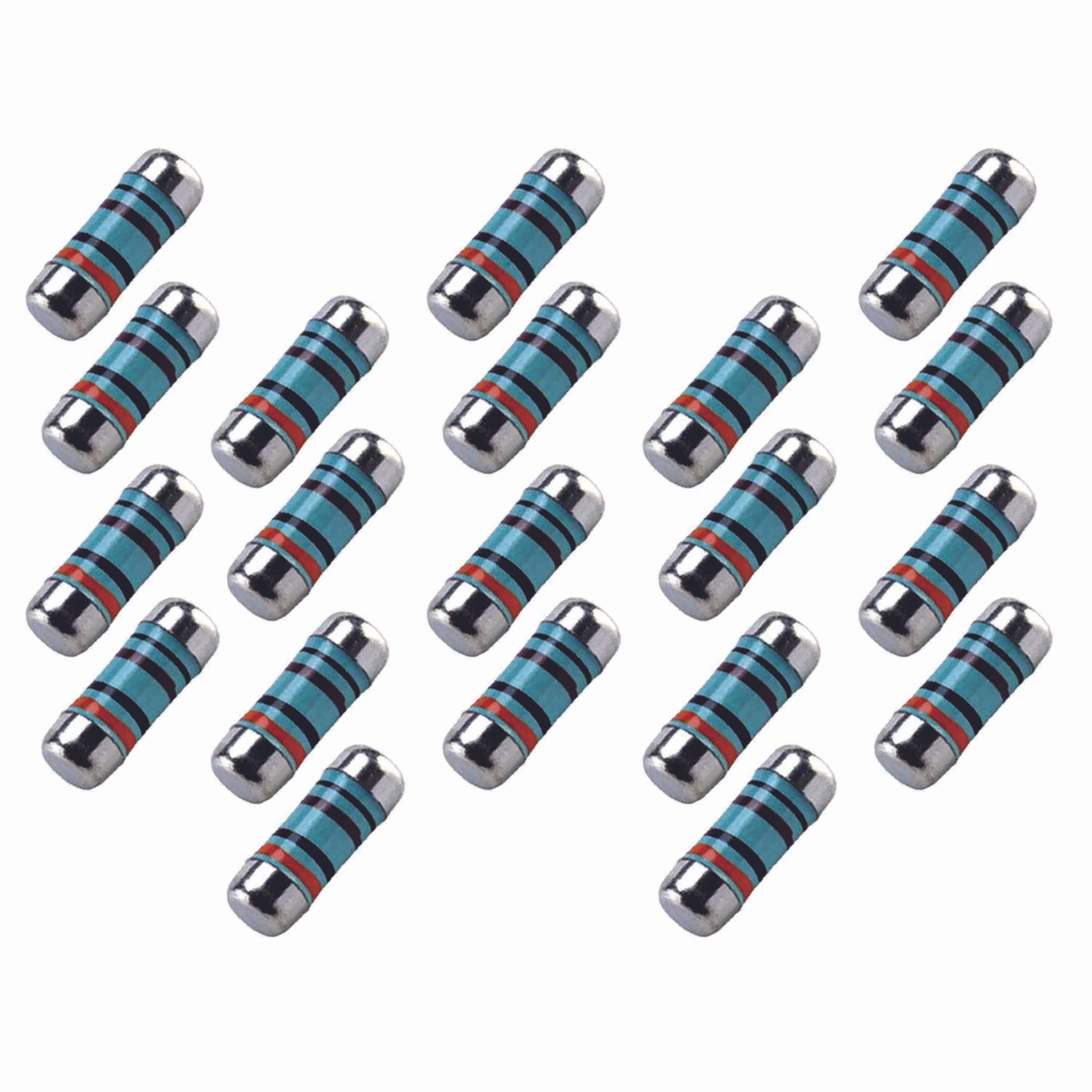 0204 Melf Resistors,20pcs Chip Resistors 1/4W(0.25W) 1% Tolerance Surface Mount Device Metal ...