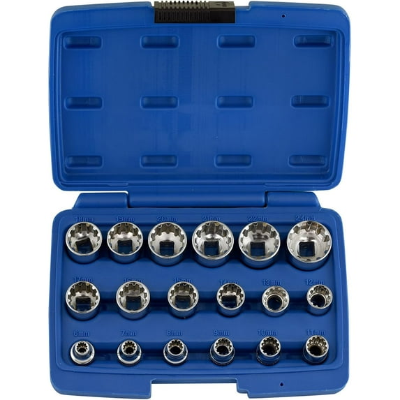 02488A 3/8" Drive Universal 6 Point Metric Socket Set, 18 count ...