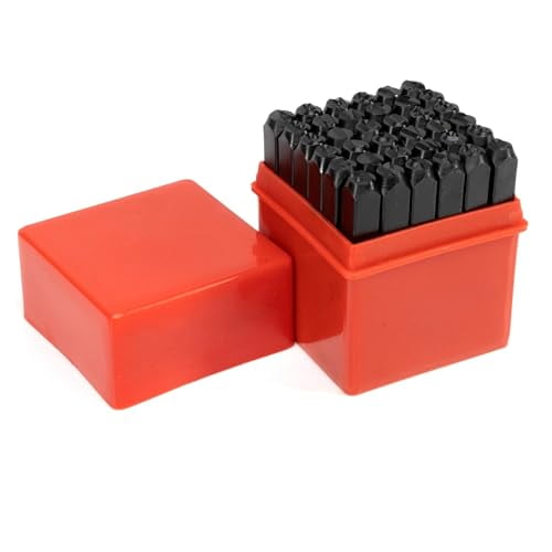 02624 Number and Letter Punch Set with Heat-Treated Steel Punches for ...