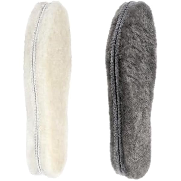 0298 2 Pairs Women's Genuine Sheepskin Insoles, Premium Warm Thin Wool ...