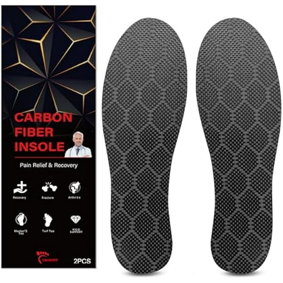 0298Carbon Fiber Insole 1 Pair for Men Women, Rigid Shoe Insert for ...