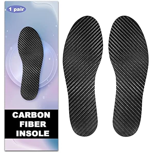 0298Carbon Fiber Insole - 1 Pair, Rigid Orthotic Shoe Insert for Turf ...