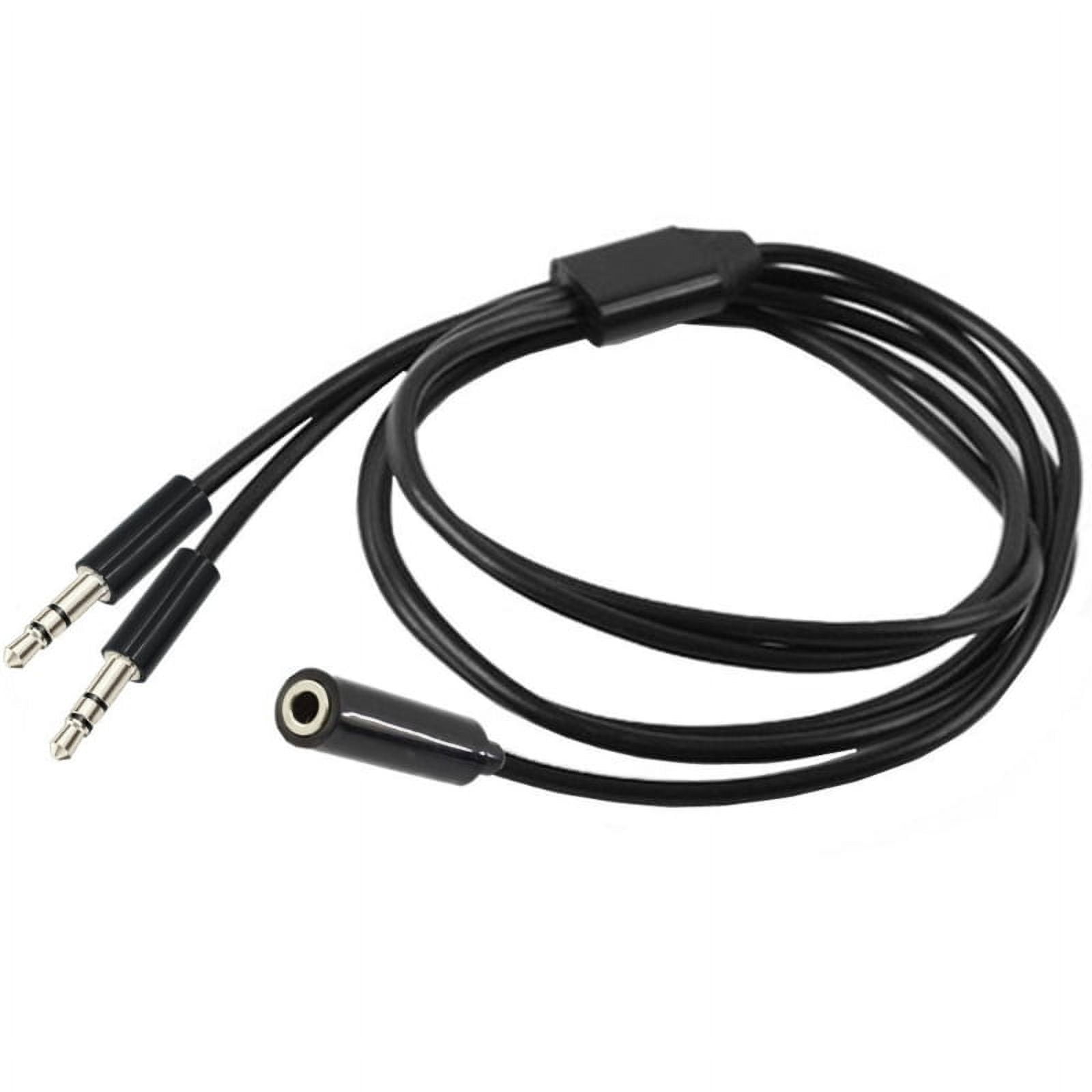 03.5mm Splitter Cable 3.5mm Female to 2 Male for Two Speakers Headsets ...