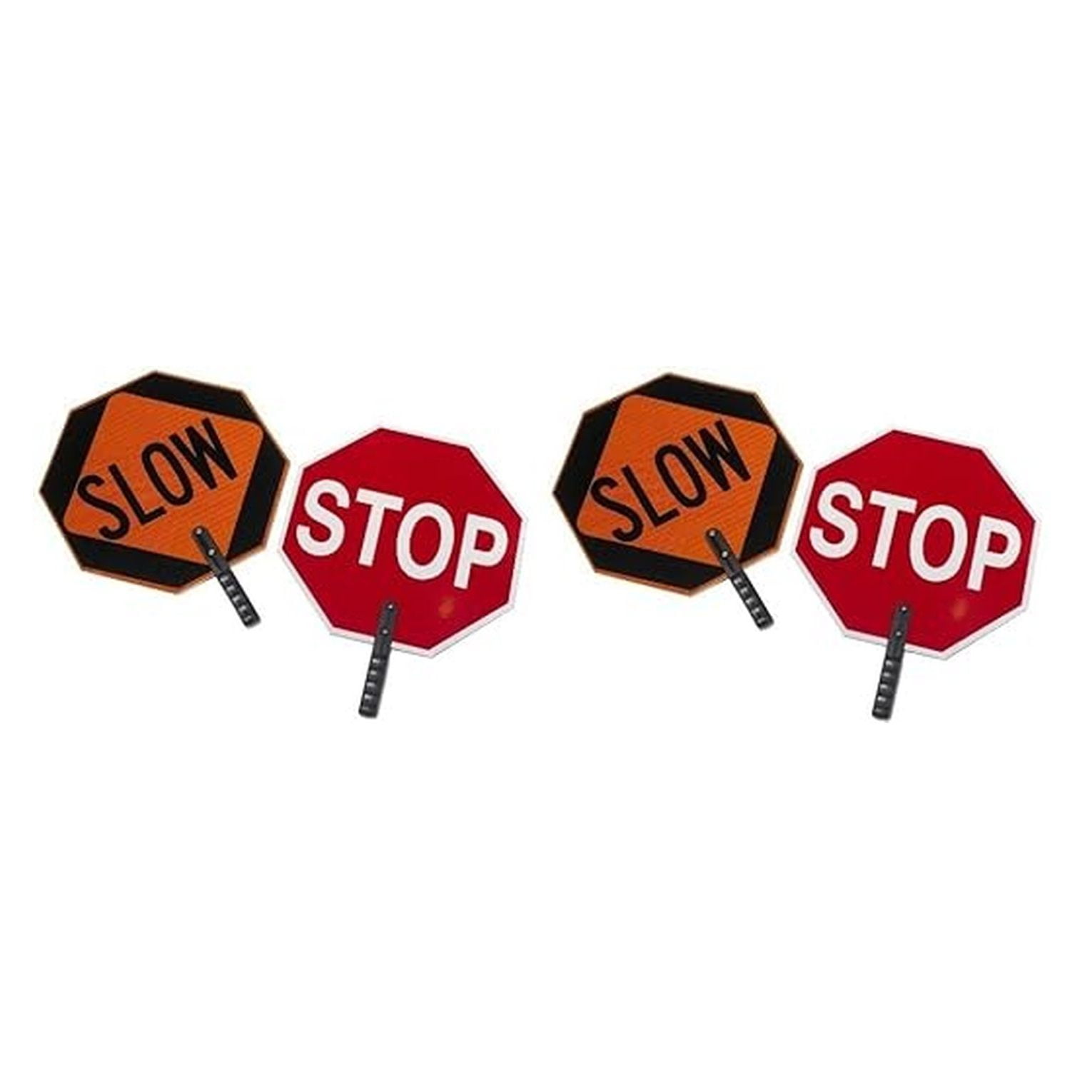 03-851 Plastic Paddle Sign, "STOP/SLOW", 27" Height, Red on Orange ...