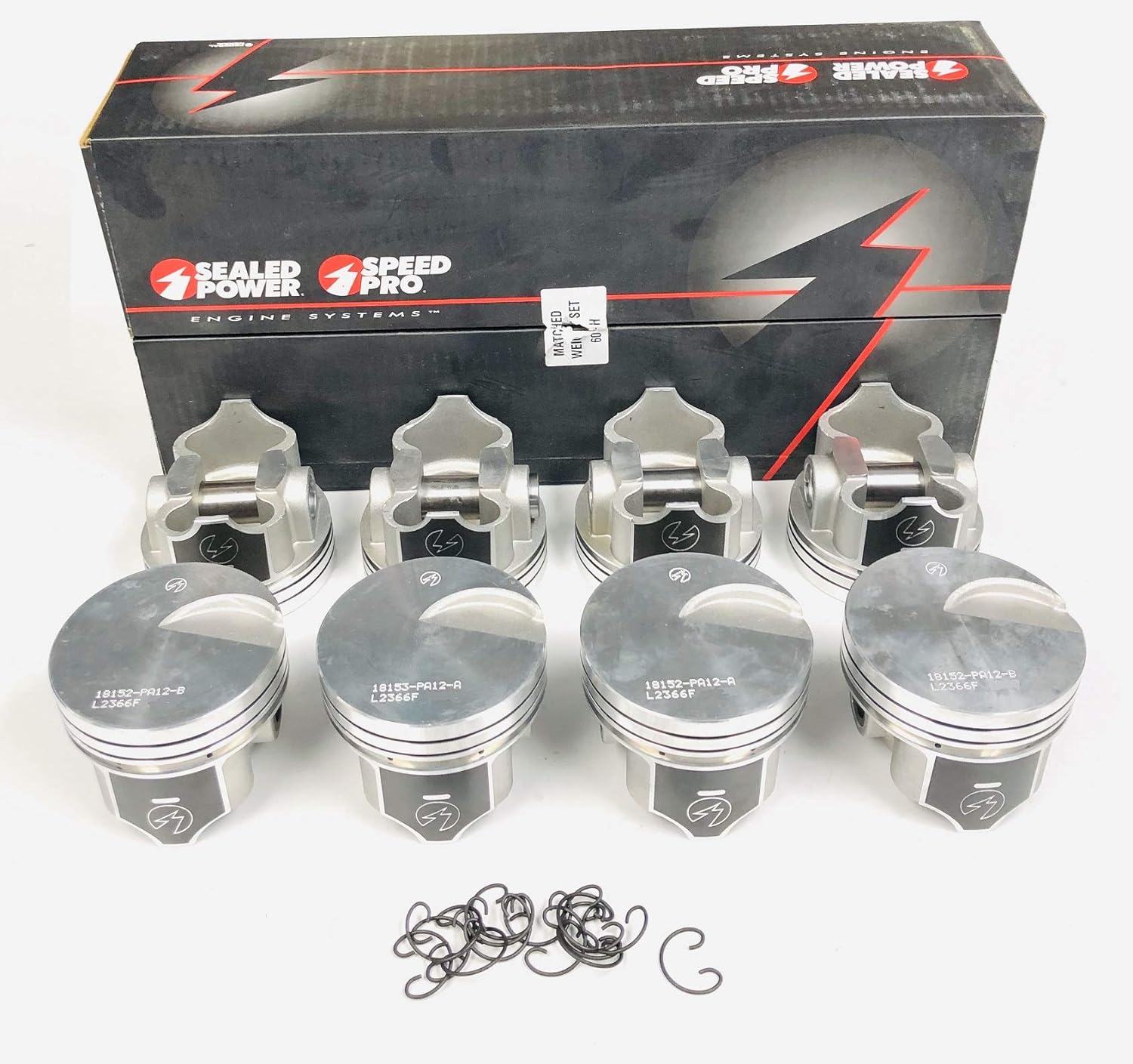 +.030 over L-2366F 30 Pistons Forged Flat 4.390" Bore compatible with ...