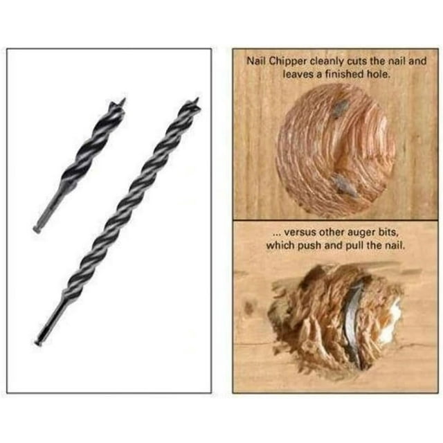 03805 Tri-Cut 1/2-Inch by 18-Inch Nail Chipper Auger Bit - Walmart.com
