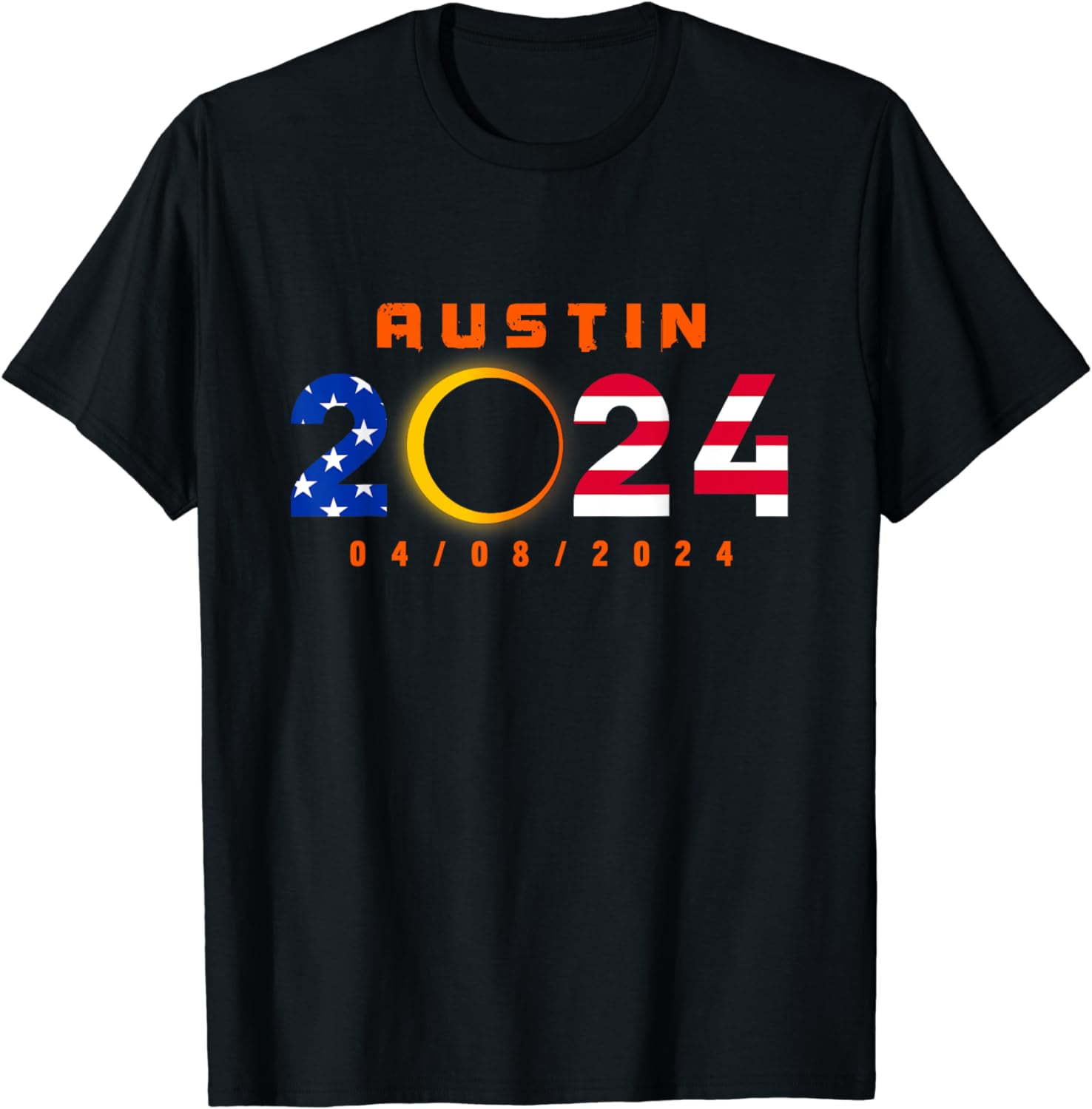 04/08/2024 Austin Total Solar Eclipse USA T-Shirt - Walmart.com
