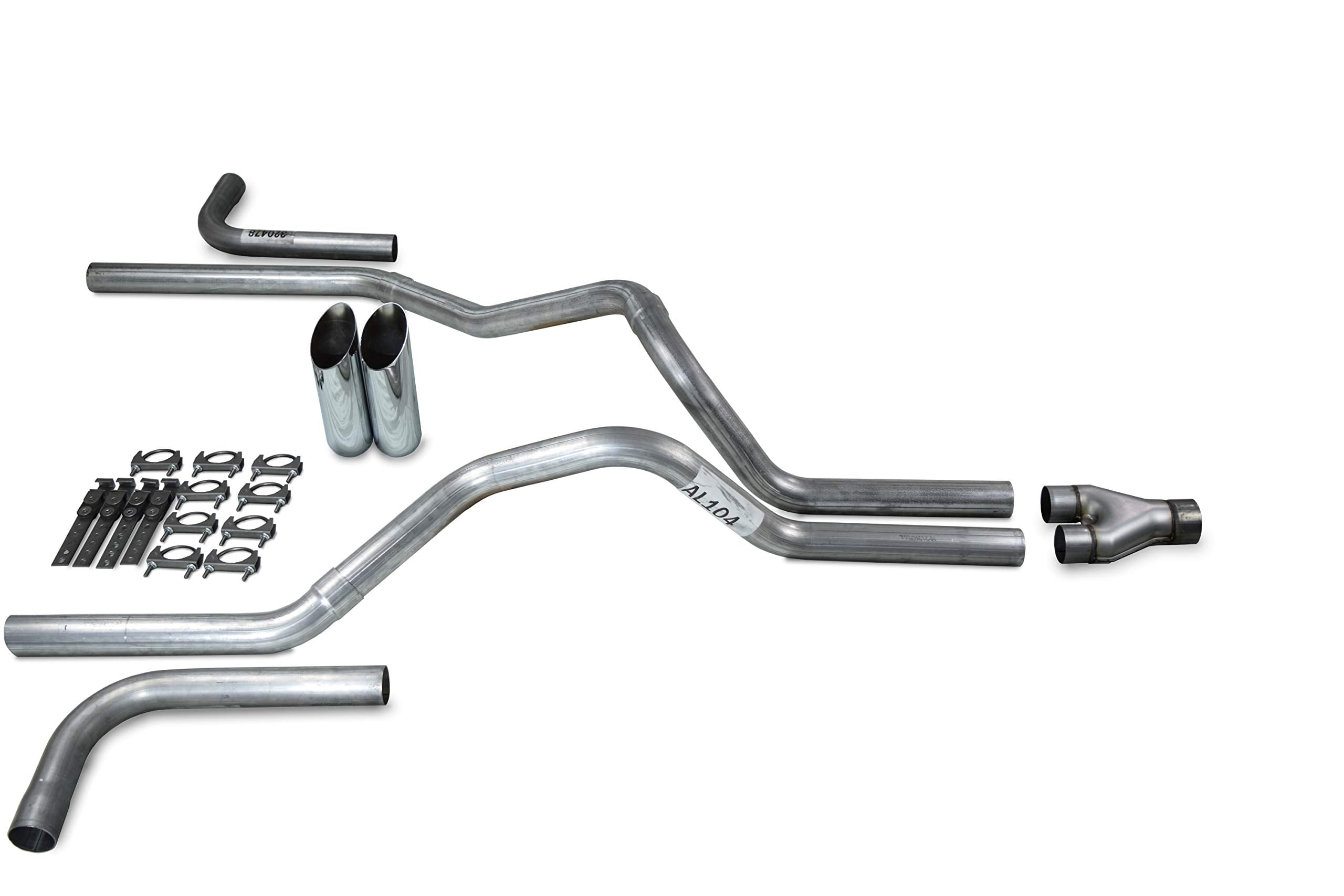 04-14 Ford F-150 2.5" Dual Exhaust Y Pipe Side Exit Slash Tips ...