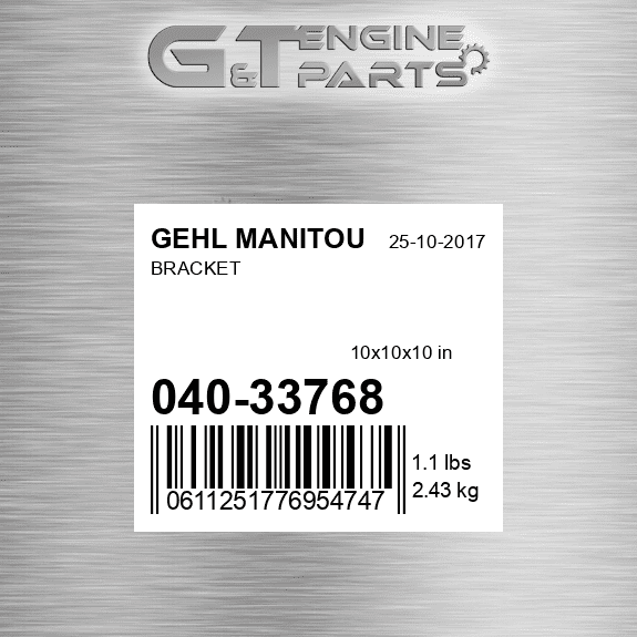 040-33768 BRACKET fits Gehl Manitou (New OEM) - Walmart.com