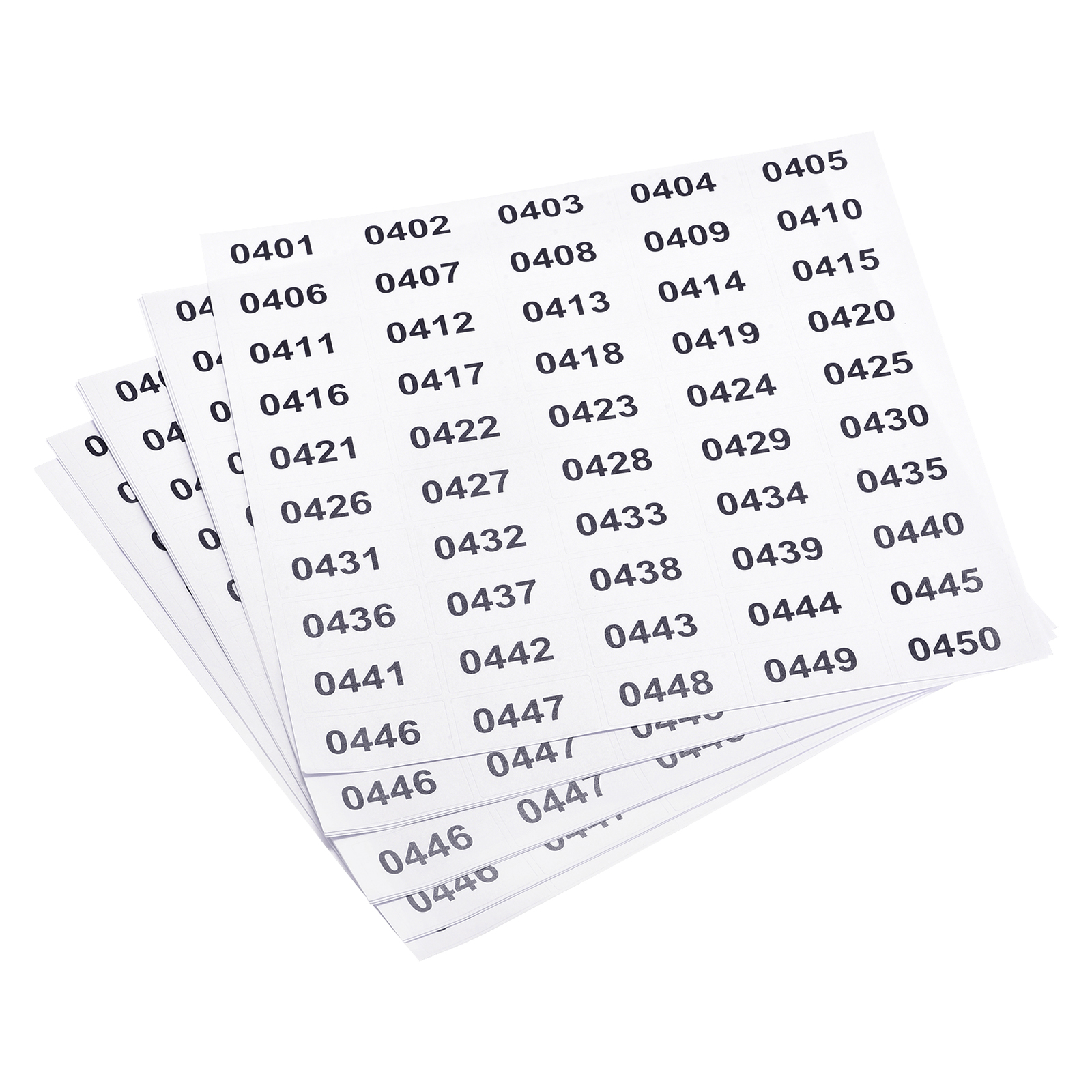 0401 to 0450 Consecutive Number Stickers Inventory Label Sheets for ...