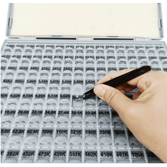 0402 SMD Resistor Kit, 128 Values, 1% Tolerance, 200pcs Total (R04E24 ...