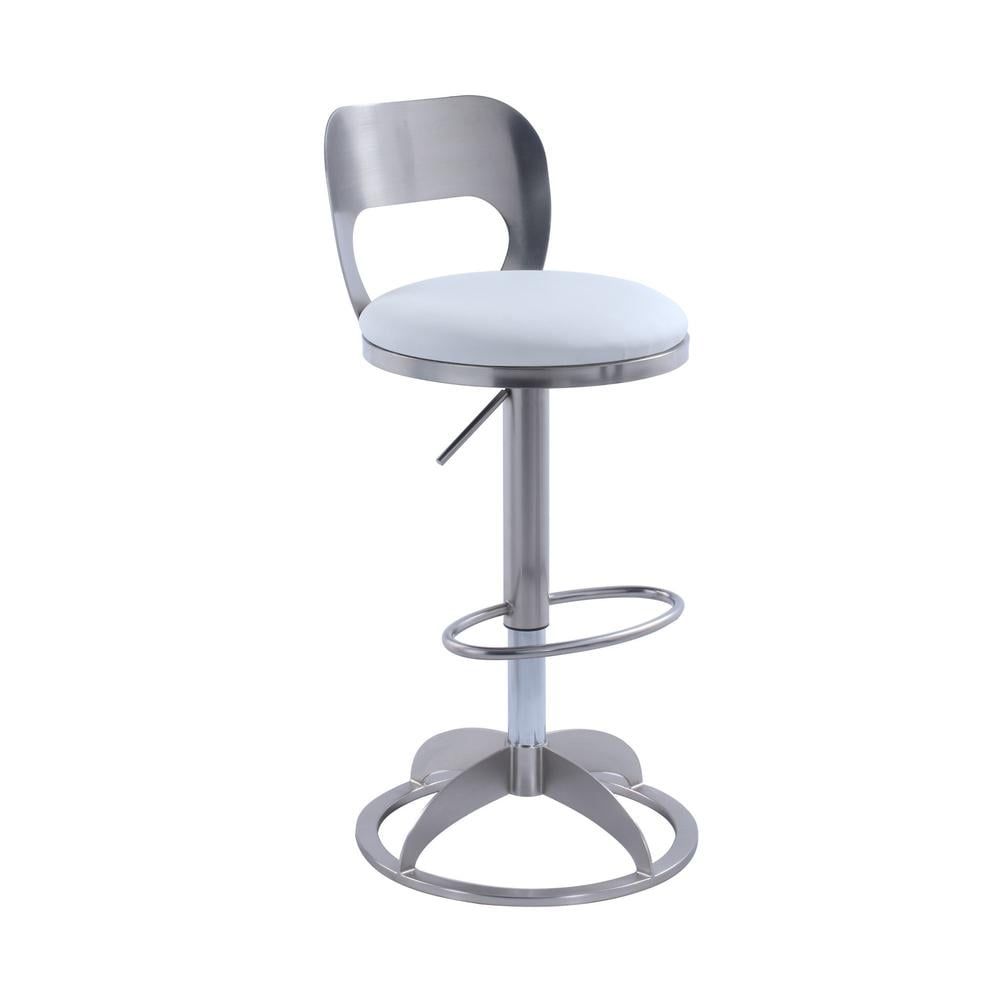 0408 Bella Vita Oval Metal-Back Adjustable Height Stool in Black ...