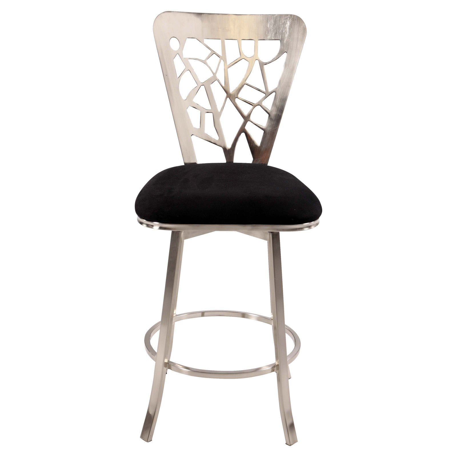0413 Bella Vita Laser Cut Round Back Memory Swivel Counter Stool in ...