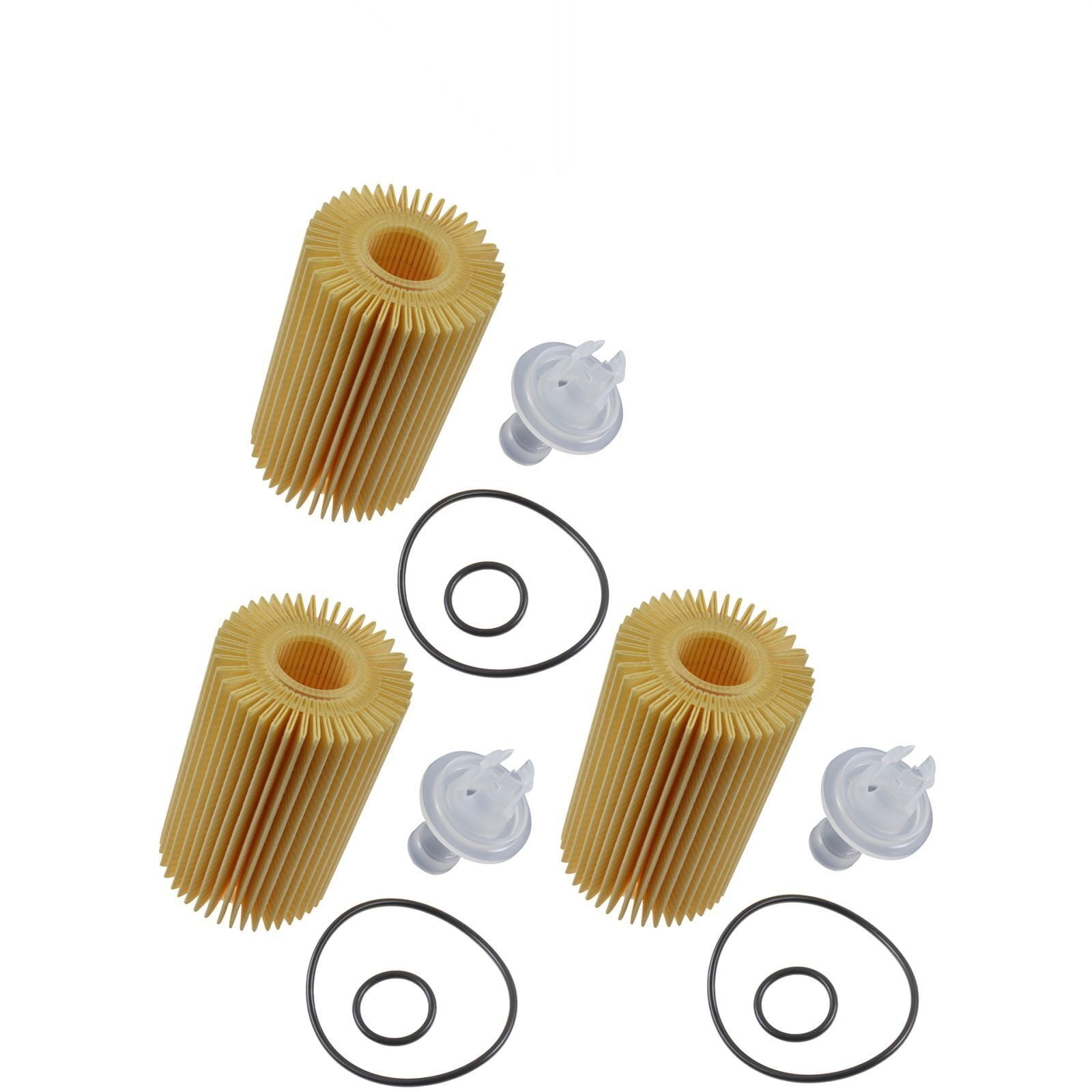 04152-YZZA4 Engine Oil Filter Cartridge Set of 3, for Toyota for Lexus ...