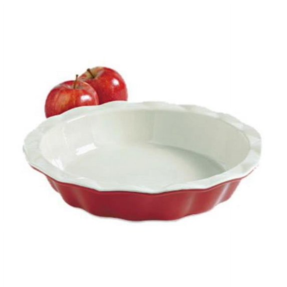 04412 9 in. Red Exterior Ceramic Pie Plate - Walmart.com