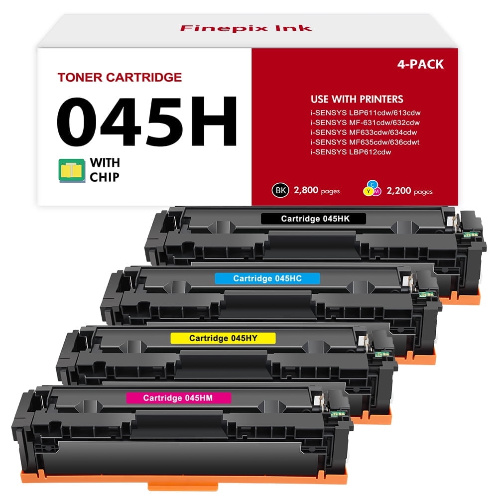 045 045H Toner Cartridge 4-Pack Compatible for Canon 045 045H for Canon imageCLASS LBP612cdw ...