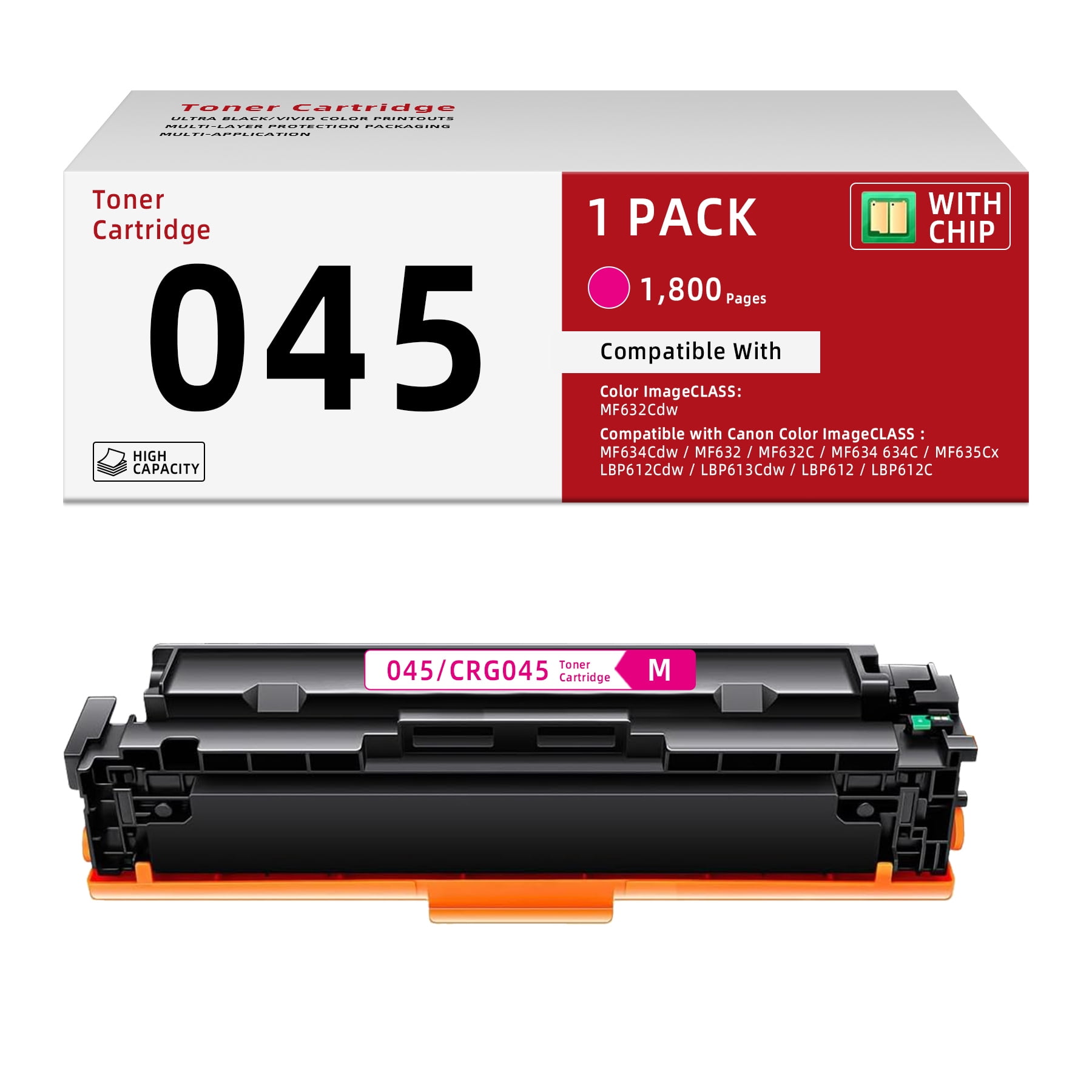 045 Toner Cartridge Compatible Replacement for Canon 045 045H CRG045 ...