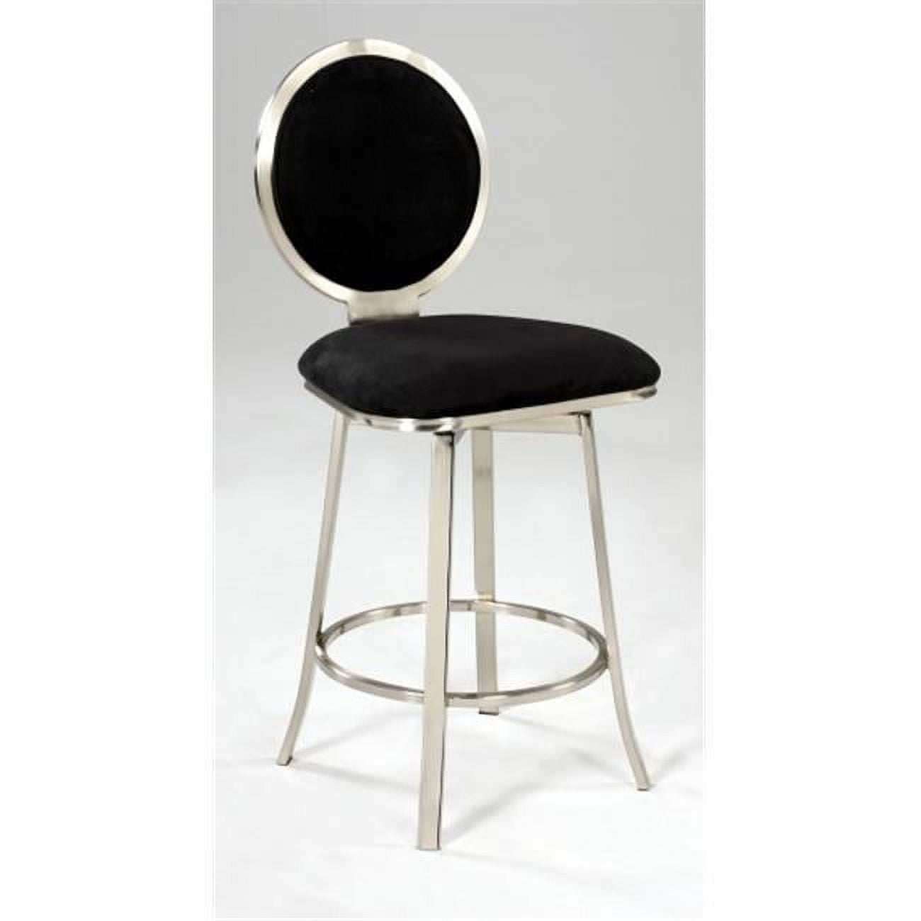 0459 Bella Vita Upholstered Round Back Memory Swivel Counter Stool in ...