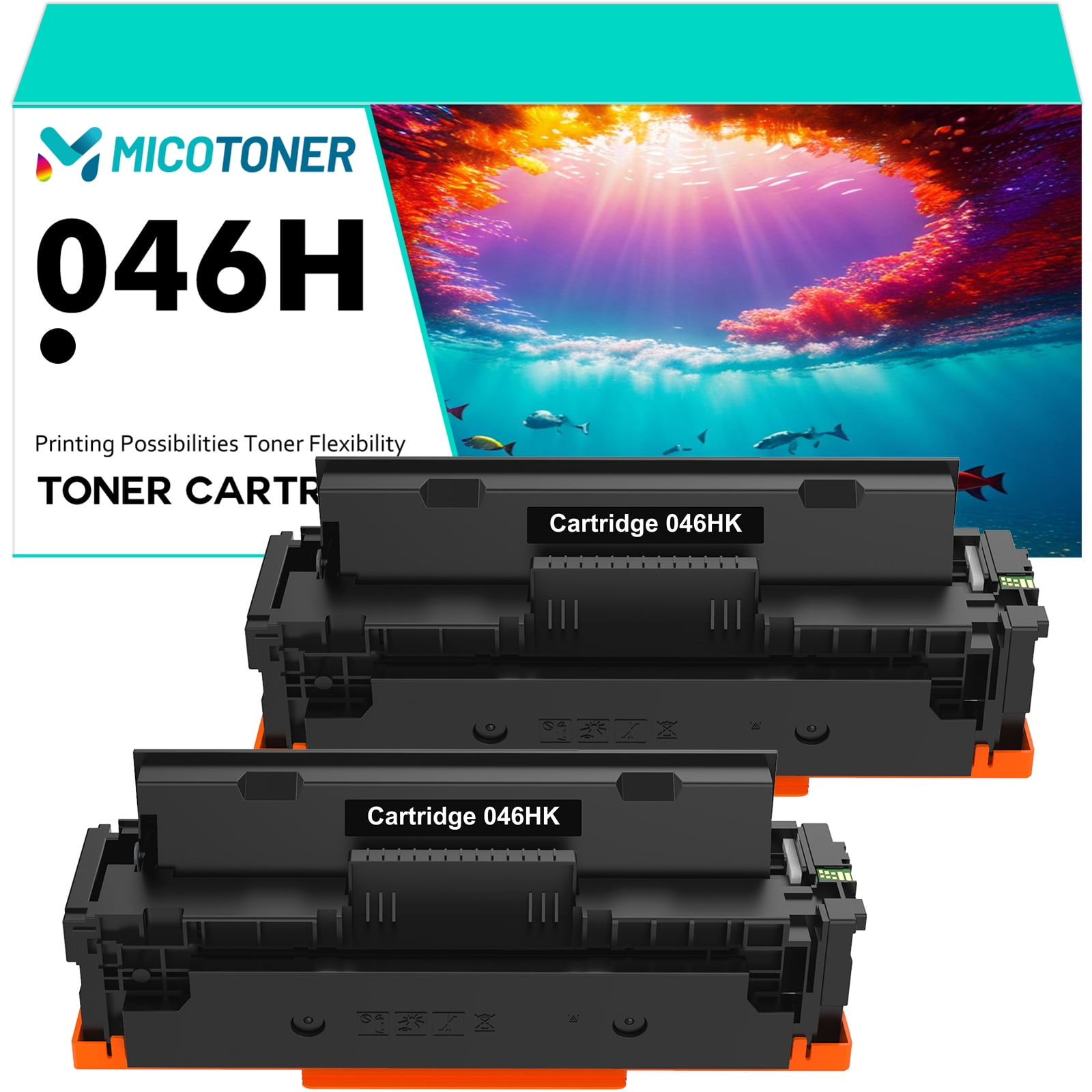 046H 046 2-Pack Compatible Toner Cartridge for Canon 046H 046 H Work ...