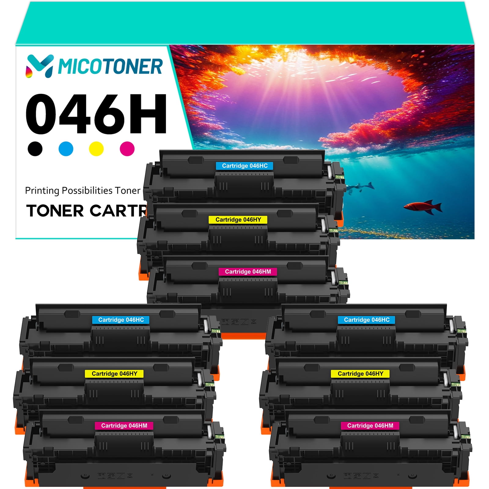 046H 046 9-Pack Compatible Toner Cartridge for Canon 046H Work with ...