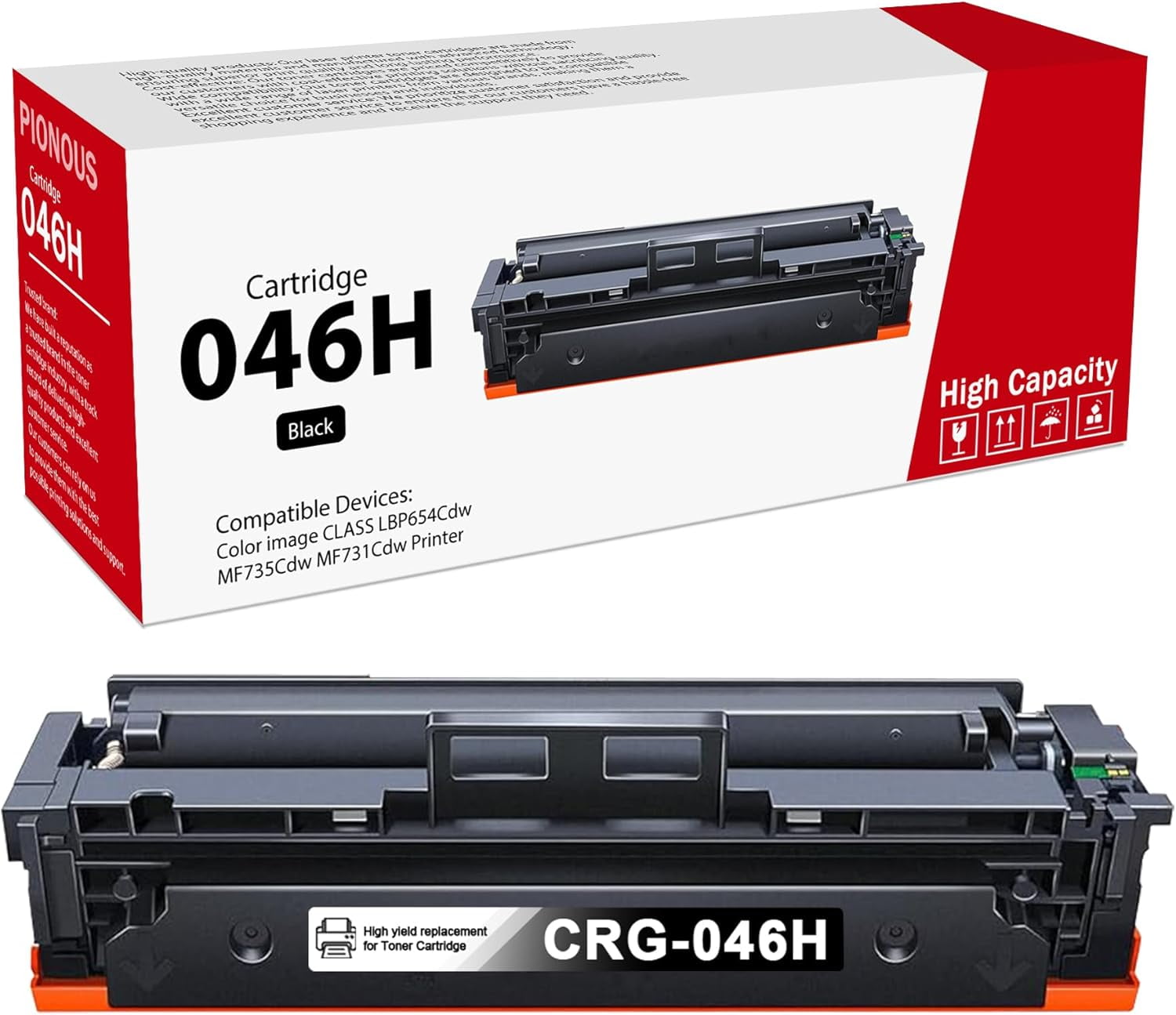 046H 046 Toner Cartridge Set (1-Pack, Black) Piono Compatible CRG-046H High Yield Toner ...