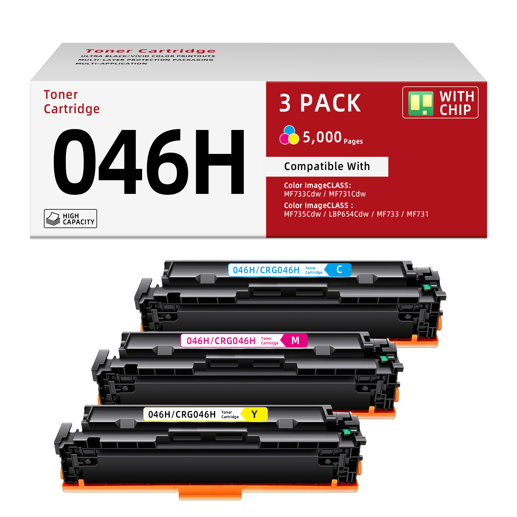 046H Toner Cartridge Compatible Replacement for Canon 046H 046HH ...