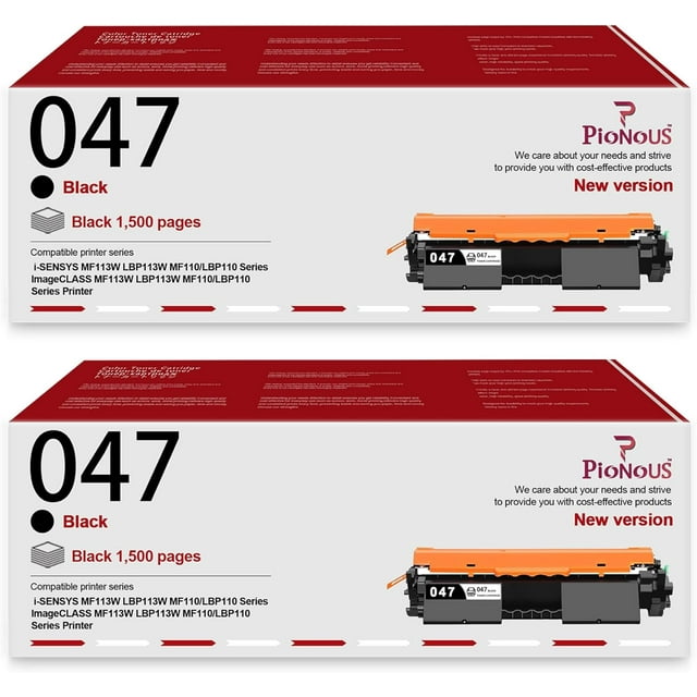 047 Black Toner Cartridge (2-Pack) CRG047 CRG-047 Toner Replacement for ...