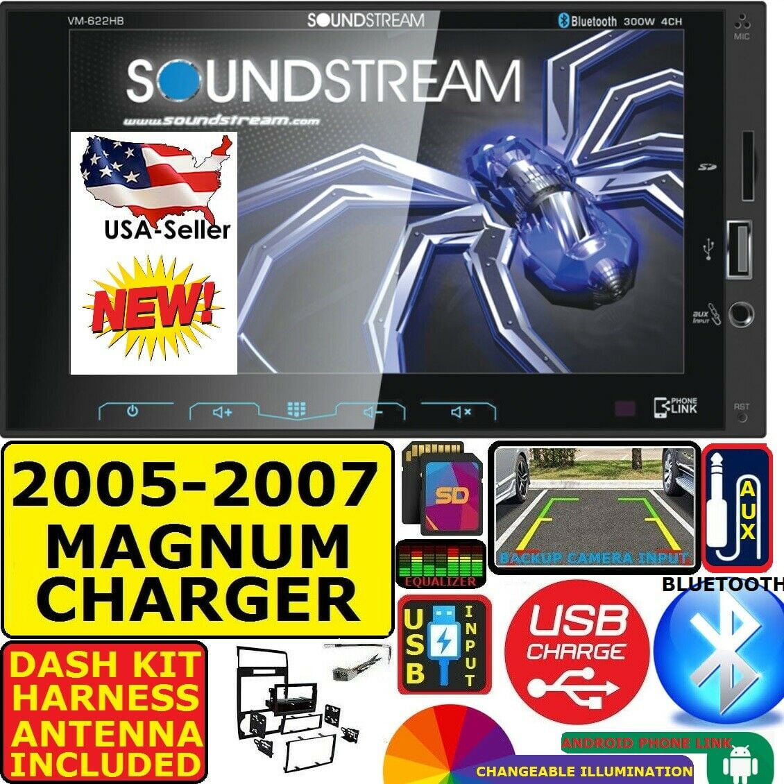 05 06 07 CHRYSLER 300 TOUCHSCREEN BLUETOOTH USB AUX SD CAR RADIO STEREO ...
