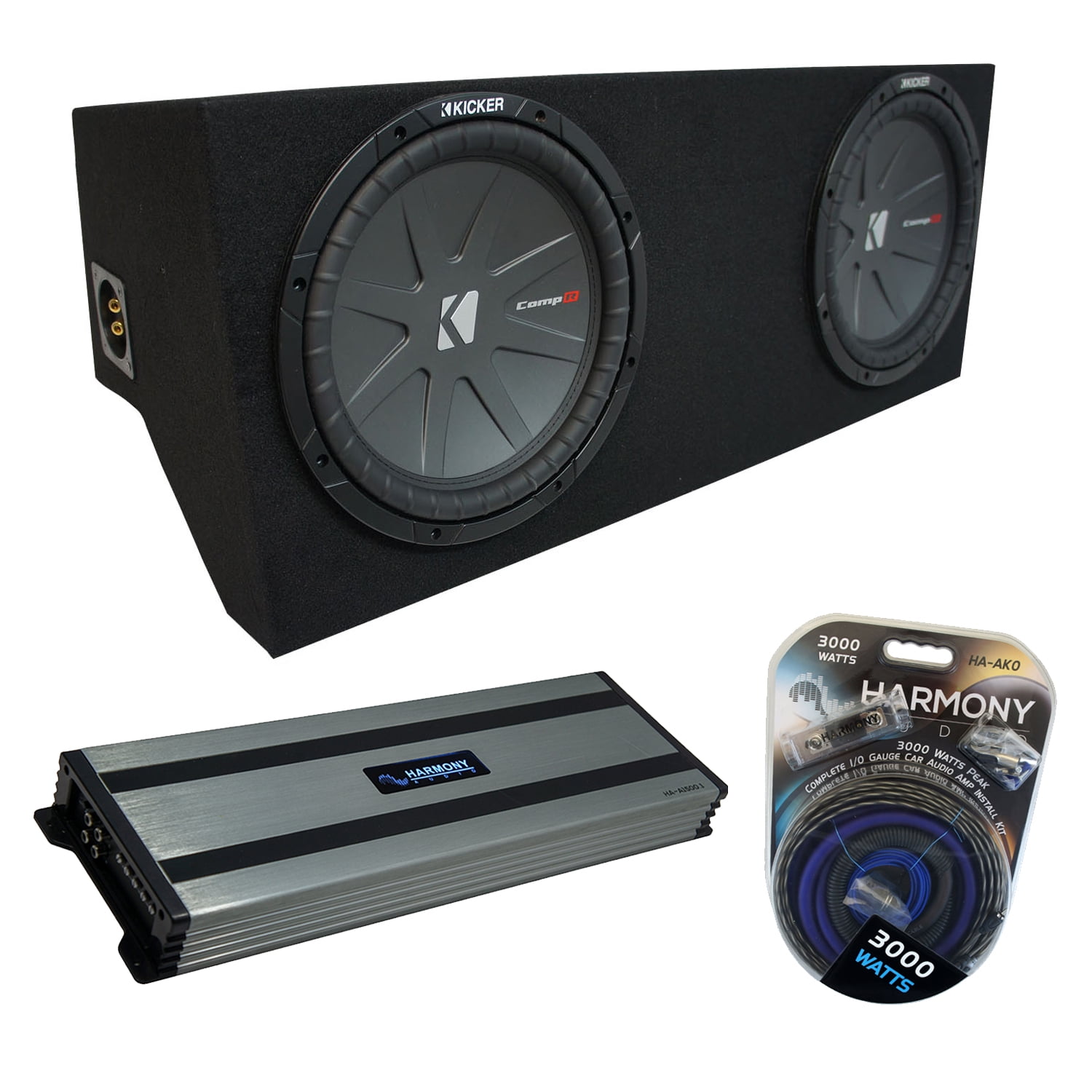 05-14 Ford Mustang Coupe Kicker CompR CWR12 Dual 12" Custom Sub Box HA ...