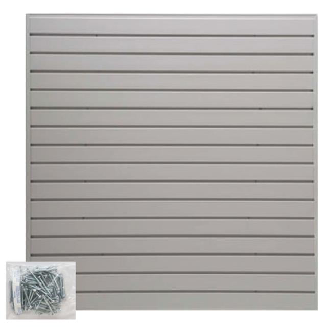 Easy Living 4 ft. X 4 ft. or 8 ft. X 2 ft. Light Gray Slatwall Kit ...