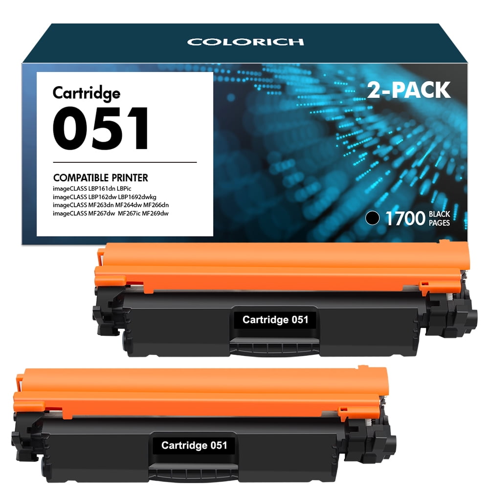 051 051H Toner Cartridge 2-Pack Black Compatible for Canon 051 051H CRG051 ImageCLASS MF264dw ...