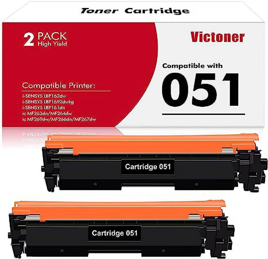 051 Black Toner Cartridge 2-Pack Compatible Replacement for Canon 051 ...