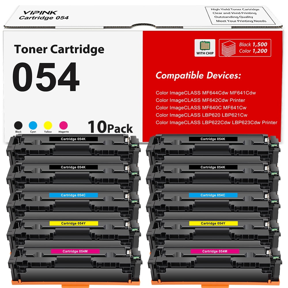 054 054H 10-Pack Compatible Toner for Canon 054 CRG-054 Toner Cartridge ...