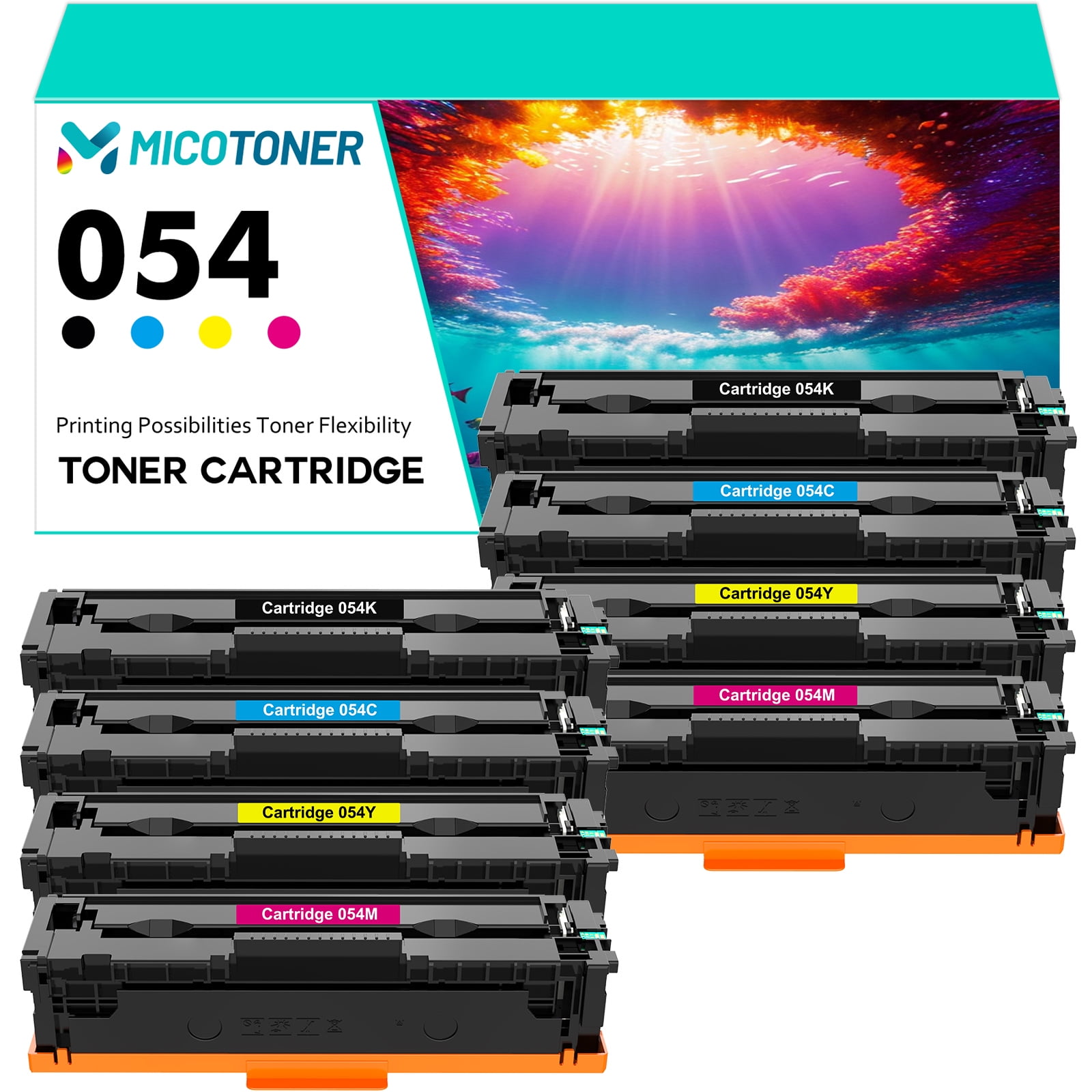 054 054H 8-Pack Compatible Toner Cartridge with Chip for HP 054 ...