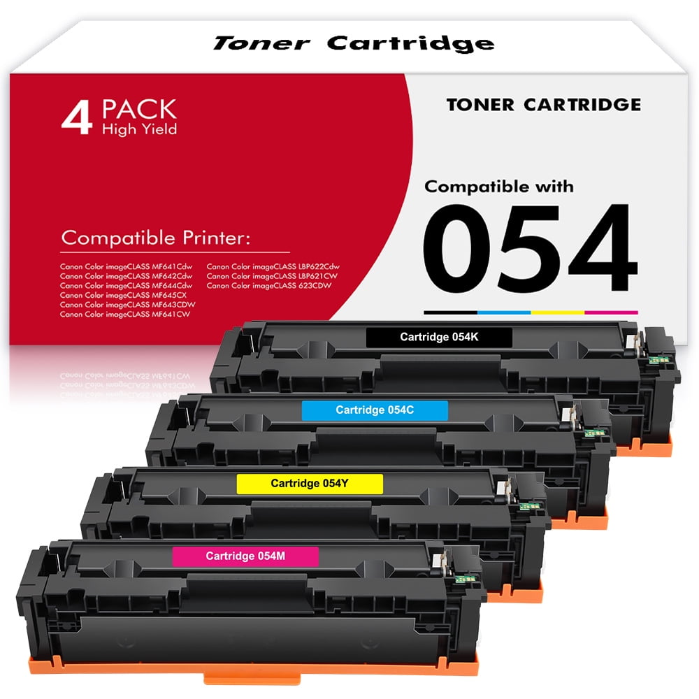 054 054H Toner Cartridge 4 Pack Compatible for Canon Cartridge 054 054H ...