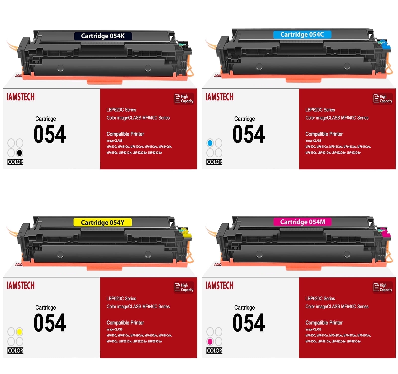 IAMSTECH Compatible Toner Cartridge for Canon 054 054H, Black Cyan ...