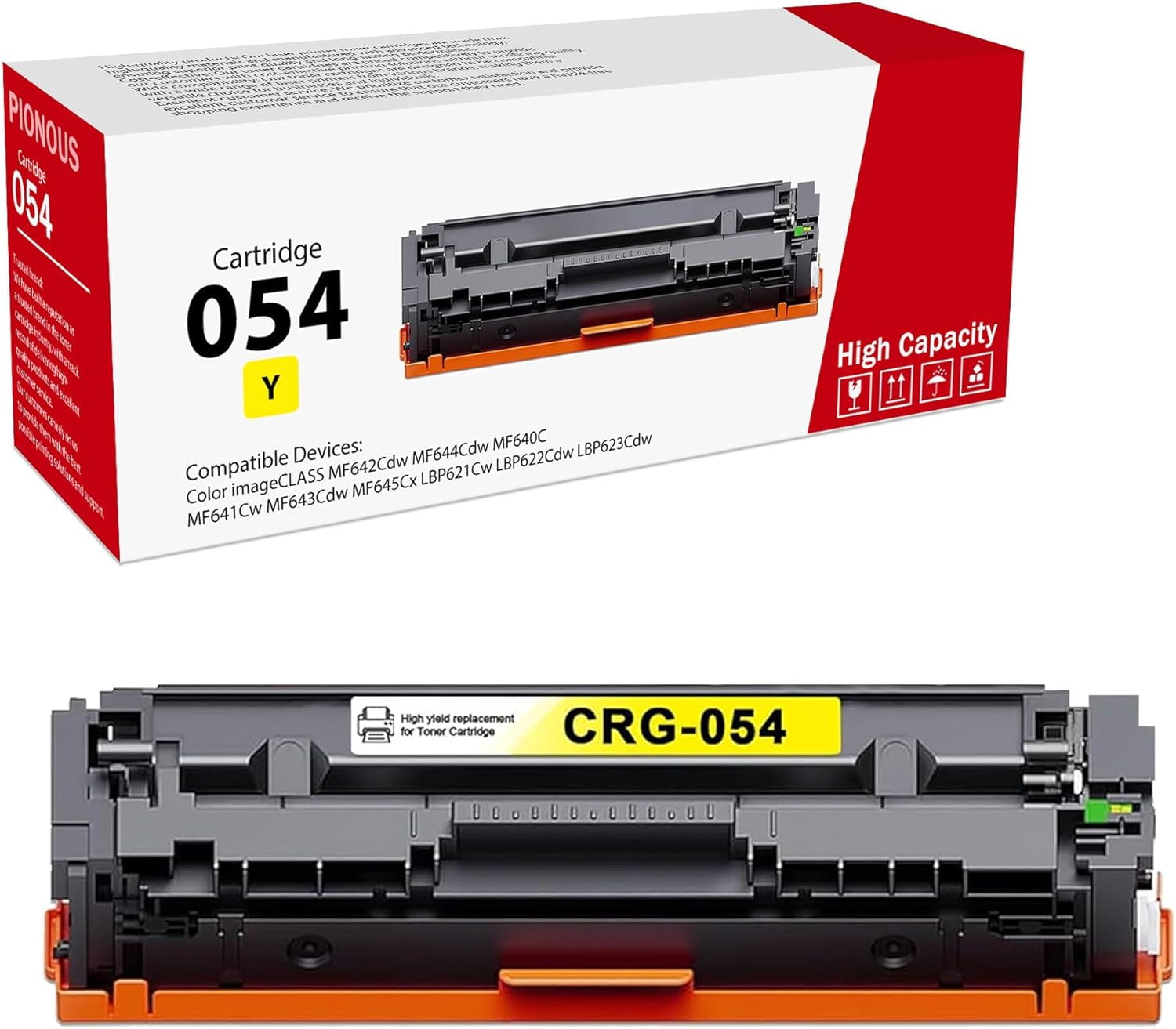 054 High Yield Toner Cartridge (1-Pack, Yellow) PIONOS Compatible ...