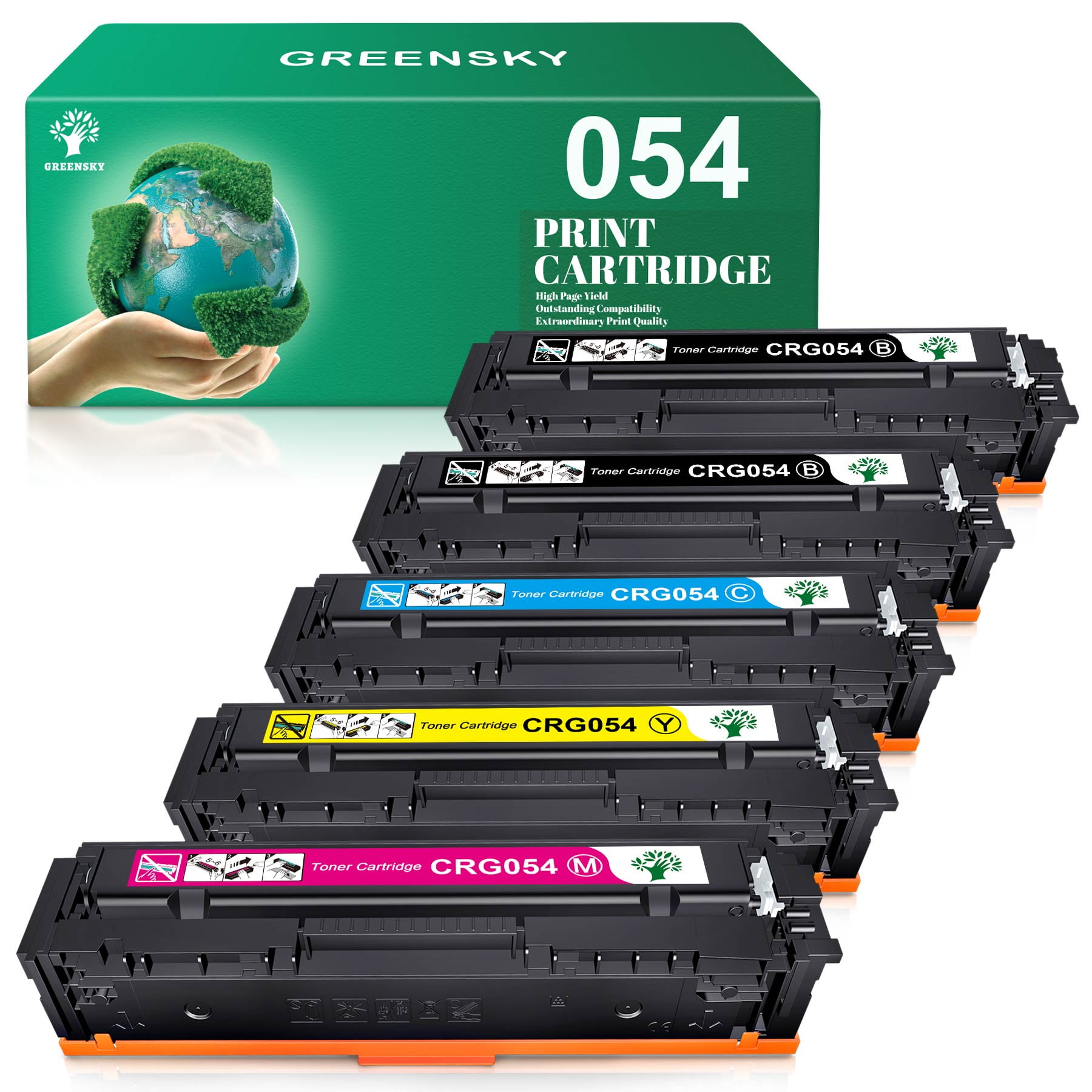 Green Sky 054H Black High Yield Toner Cartridge, Replacement for Canon ...