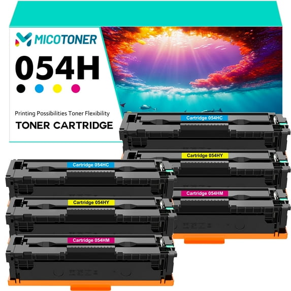 054H 054 6-Pack Compatible Toner Cartridge with Chip for Canon 054H ...