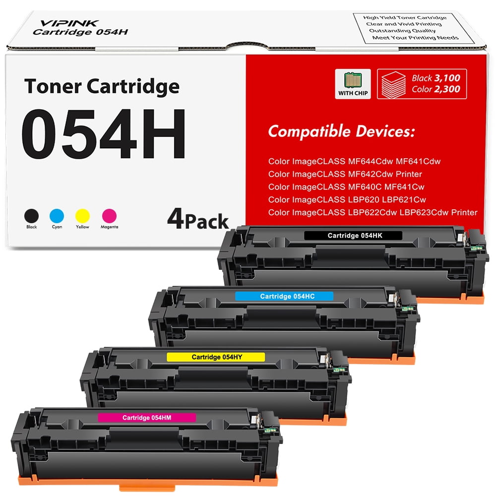Canon 054H Toner Cartridge 4-Pack for imageCLASS Printers (Black, Cyan ...