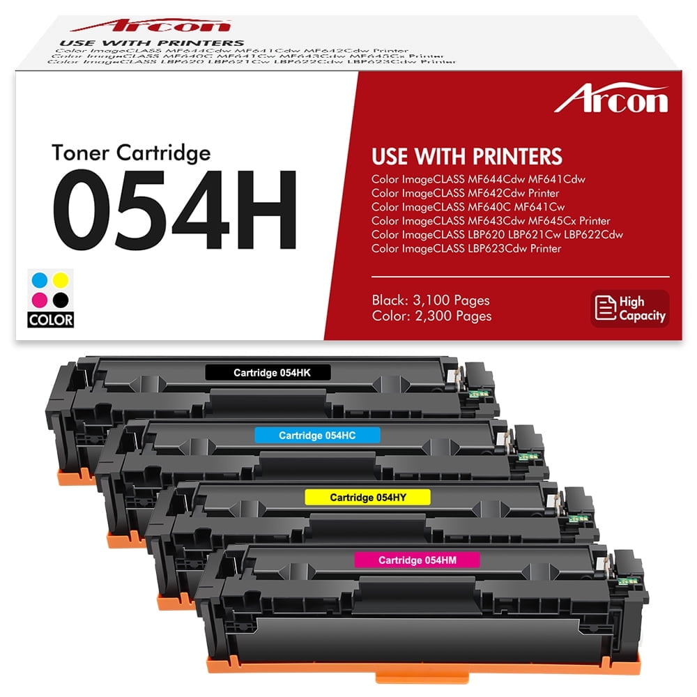 Arcon 4-Pack Toner Cartridges for Canon 054H, Compatible with ...