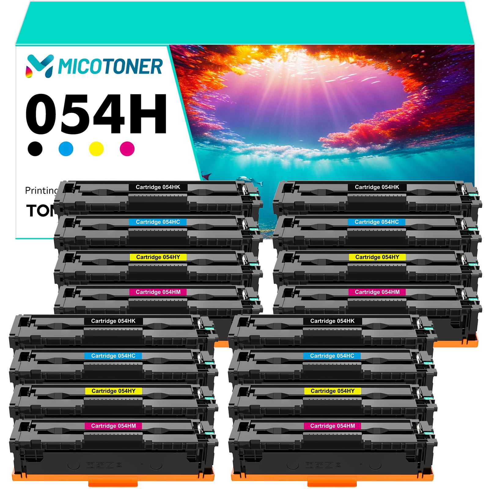 054H 16-Pack Compatible Toner Cartridge with Chip for Canon 054H ...