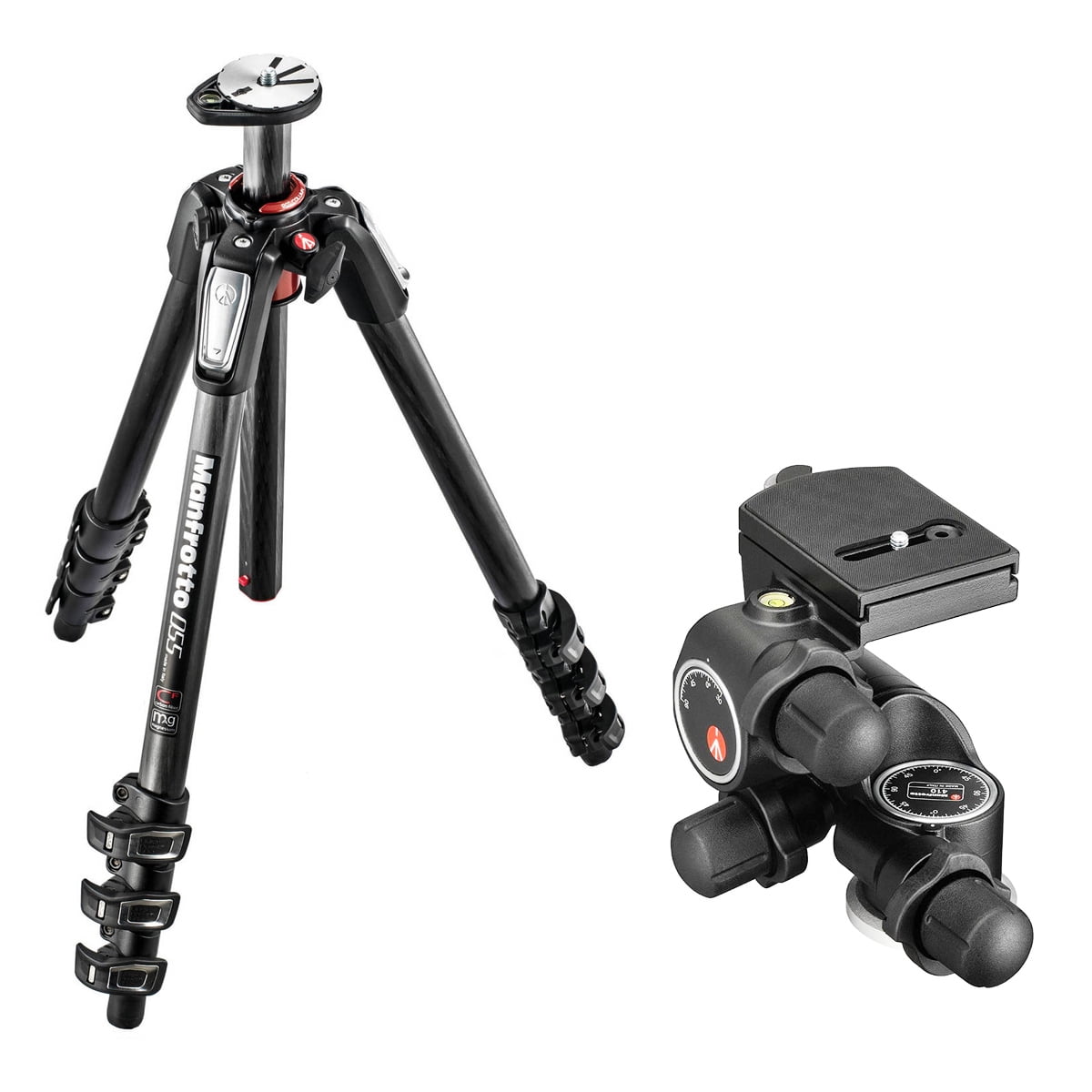 Manfrotto 055 4-Section Carbon Fiber Tripod with Horizontal Column ...