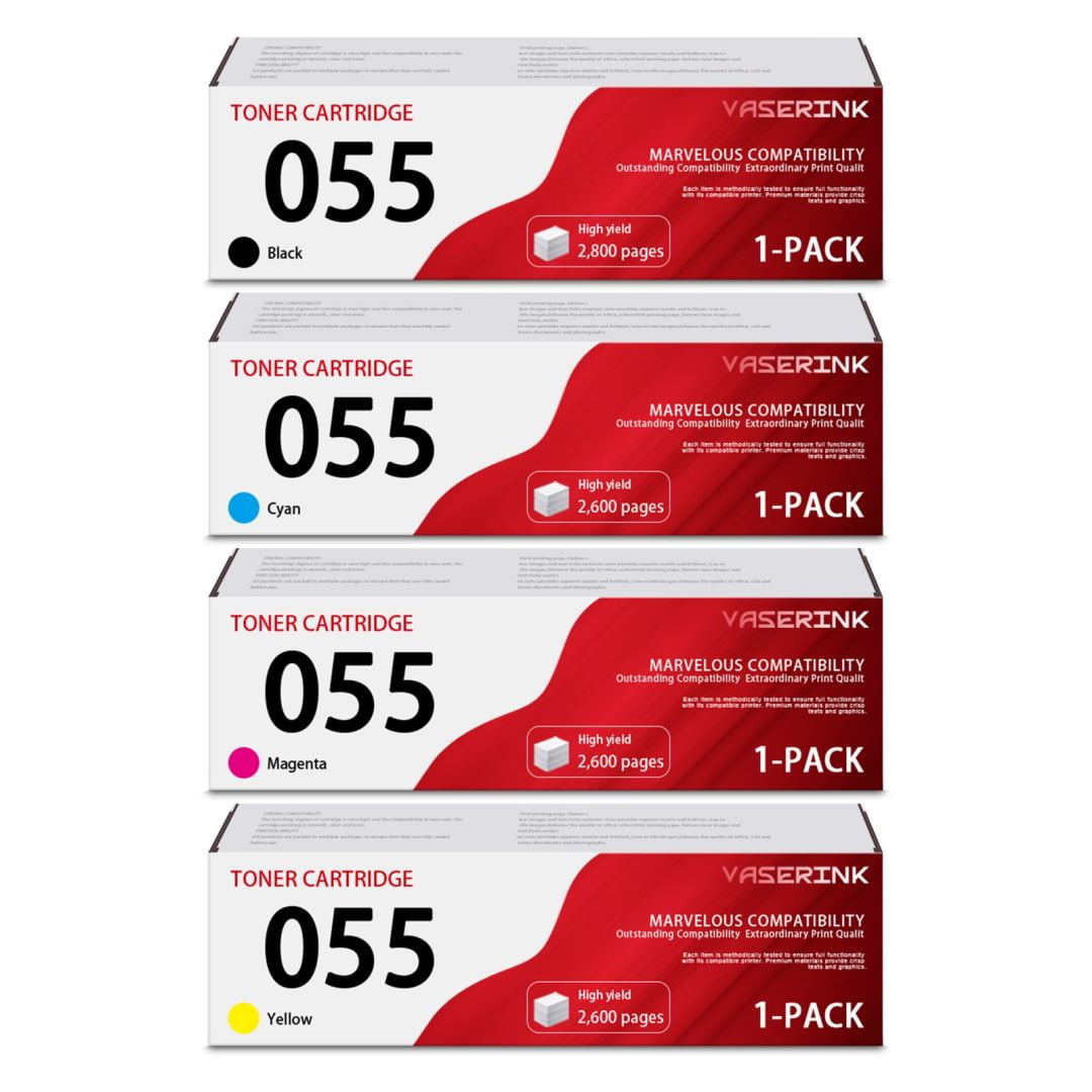 4-Pack CRG-055 High Yield Toner Cartridge Replacement for Canon ...