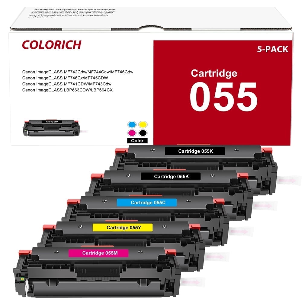 055 Toner Cartridge with Chip Compatible for Canon 055 CRG-055 Color ...