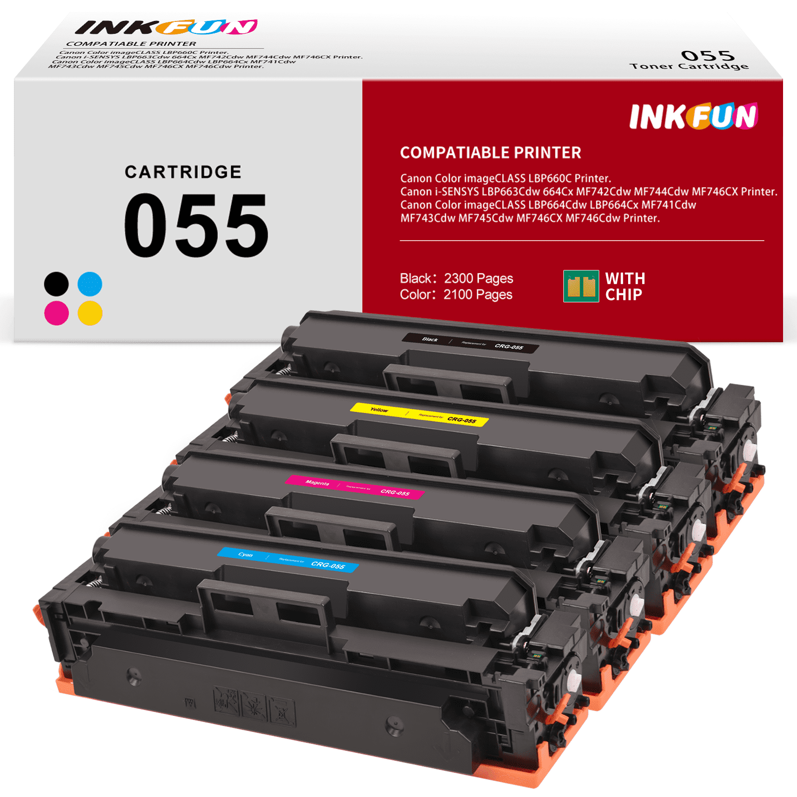 055 Toner Cartridge Compatible for Canon 055 055H CRG-055 Toner for ...