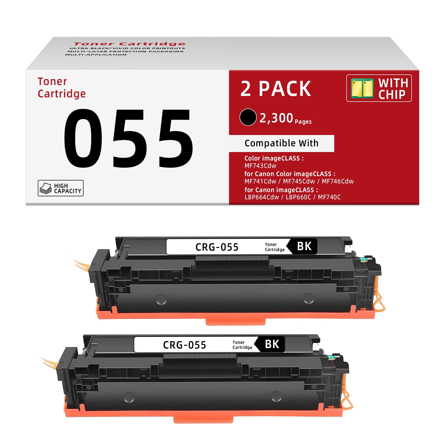 055 Toner Cartridge Compatible Replacement for Canon 055 055H CRG055 ...