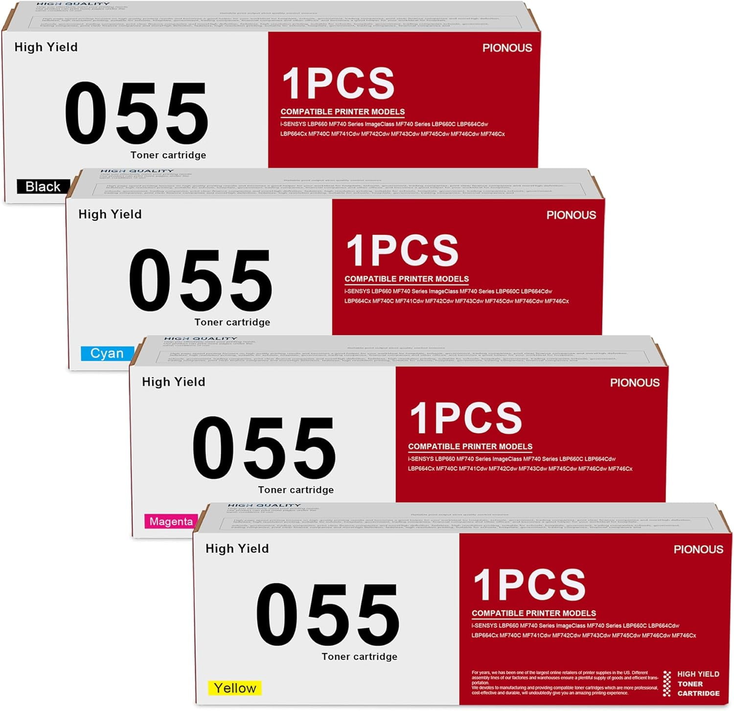 Kit 4 Tóners Color True Image Cartucho De Tóner Compatible Para Canon ...