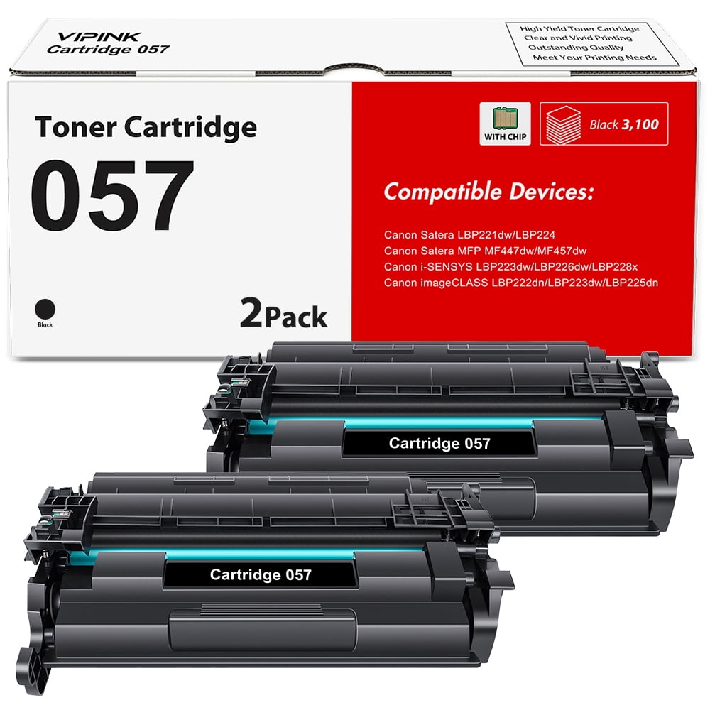 057 057H 2-Pack Compatible Toner Cartridge for Canon 057 CRG057 with ...